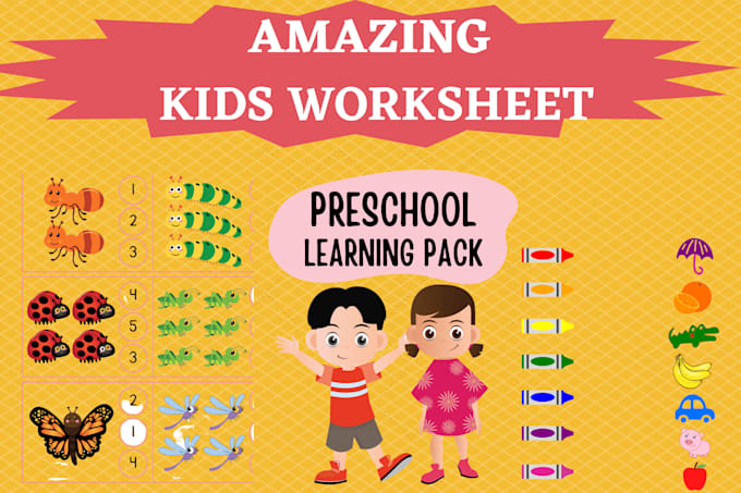 Create kids worksheets and illustrated flashcards by Imanahani2001 | Fiverr