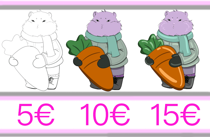 Draw cute looking characters by Hannn_art | Fiverr