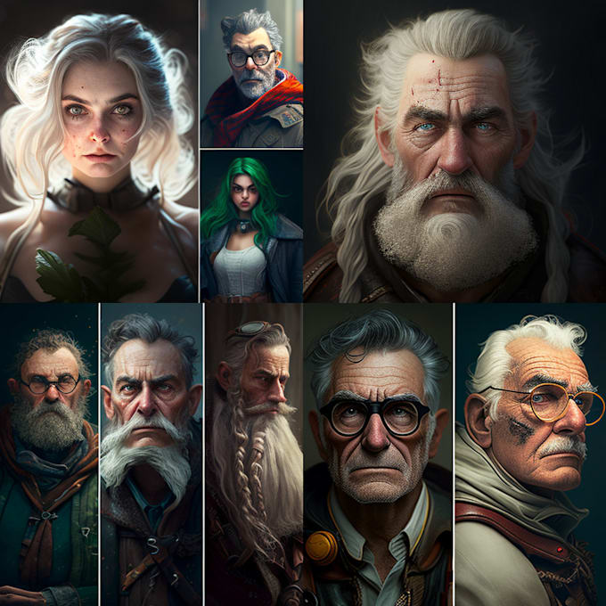 Create astonishing portraits,character design or fictional ai generated ...