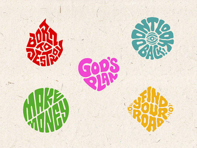 Hand drawn cool trippy text logo in circle streetwear design by ...