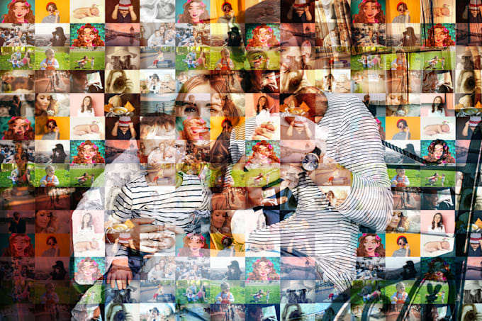 Do photo mosaic collage wedding anniversary birthday family photo ...