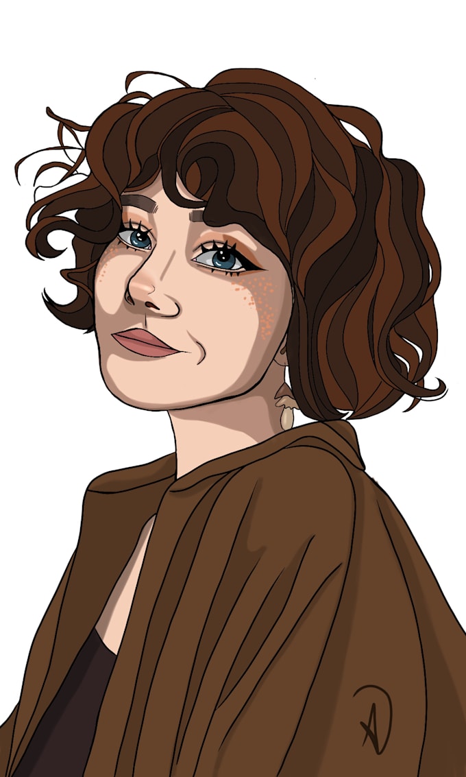 Draw an illustrated portrait from your photo by Sentanna | Fiverr