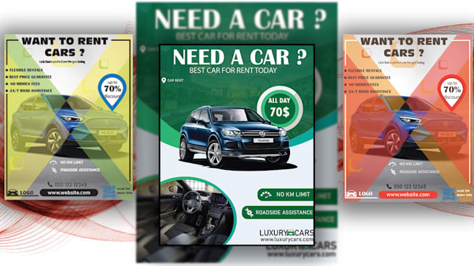 Design car rental flyer and detailing flyer by Saralouna | Fiverr
