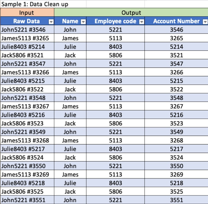 Do microsoft excel data clean up, formatting, functions by Vinushakarthick | Fiverr