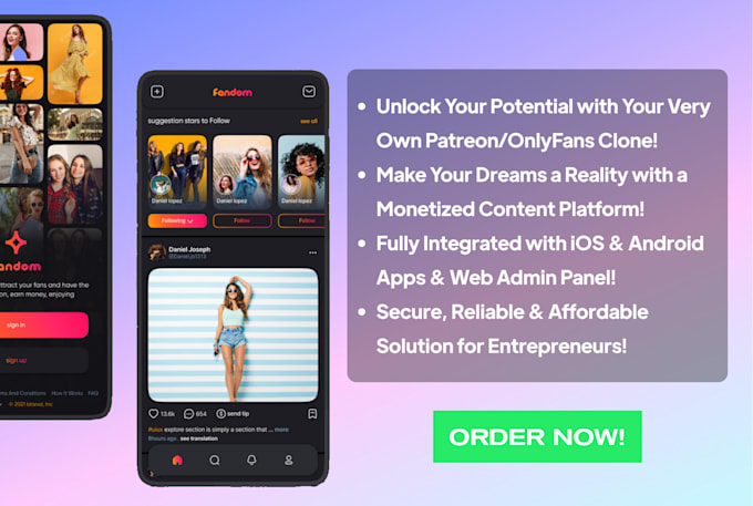 Create custom patreon onlyfans fansly clone platform with livestream ...