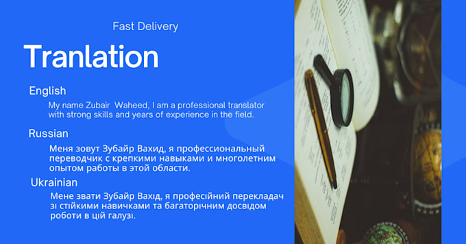 Manually translate english to russian and ukraine with perfect and fast ...