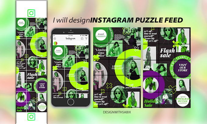Design awesome instagram puzzle feed for you by Designwit_sabix | Fiverr