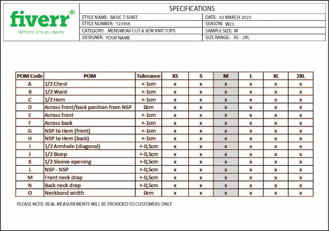 Create detailed tech packs including measurement specifications by ...