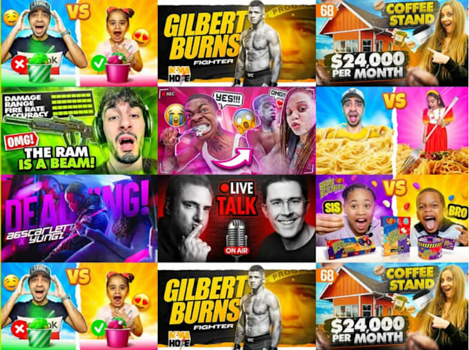 Design attractive and viral youtube thumbnails by Maharaza25 | Fiverr