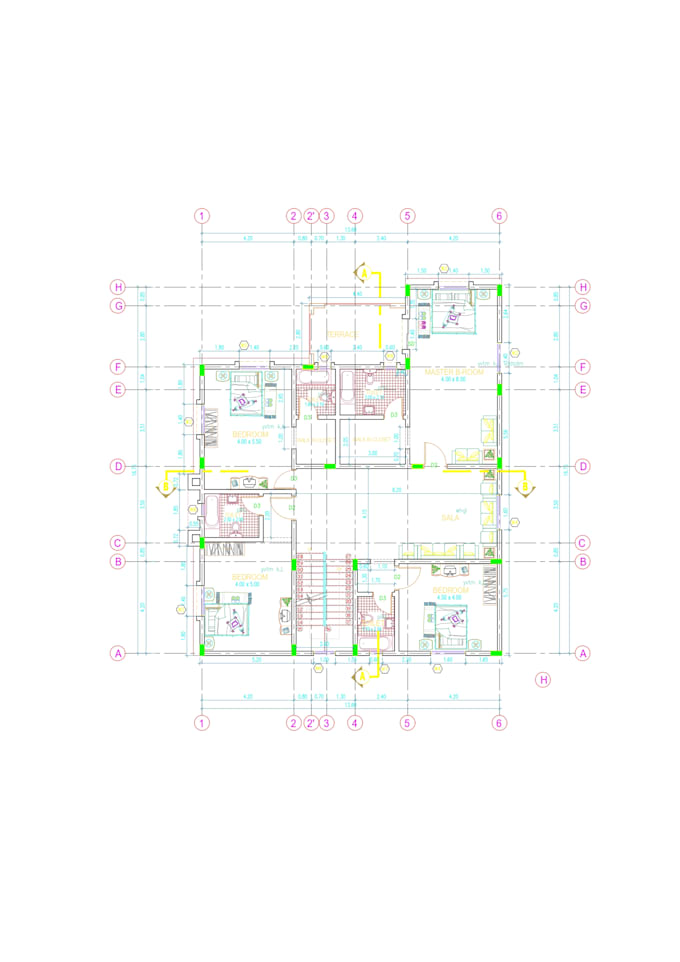 Draw 2d architecture plan in autocad by Archivibes | Fiverr