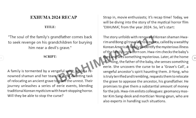 Write movie recap script in 24 hours by Ibrahimmalik111 | Fiverr