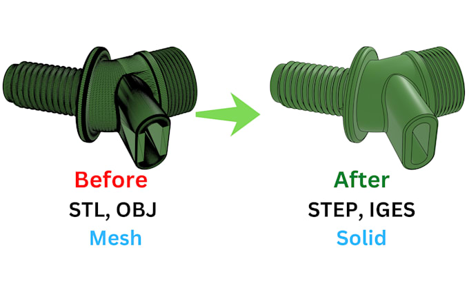 Convert stl or obj into step file by Jose721 | Fiverr