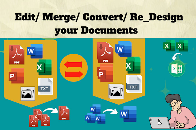 Do convert, redesign, edit and merge any file formats by Sharmi_sj | Fiverr