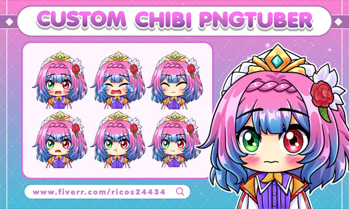 Make chibi pngtuber avatar for your stream high resolution by Ricos24434 | Fiverr