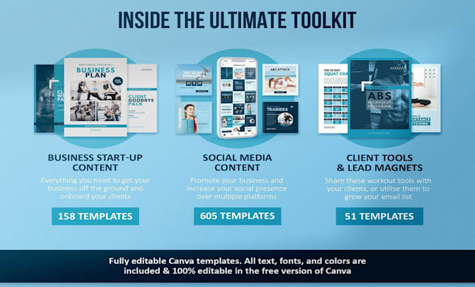 Provide health and fitness canva template ultimate toolkit by ...