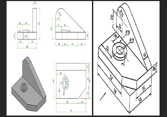 Redraw mechanical drawings from pdf file or pictures to autocad or ...