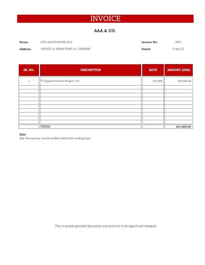 Create excel invoice and ms word invoice by Dawar33 | Fiverr