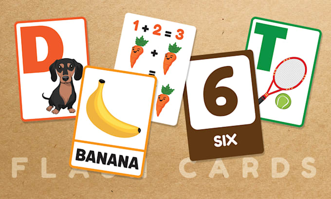 Design awesome catchy colorful flashcards for kids by Huram_abi | Fiverr