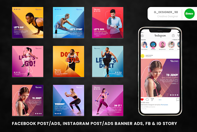 Design stunning social media post insta facebook ads banner by G ...