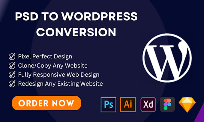 Convert or clone psd xd figma sketch to wordpress, responsive website by Developermehraf | Fiverr