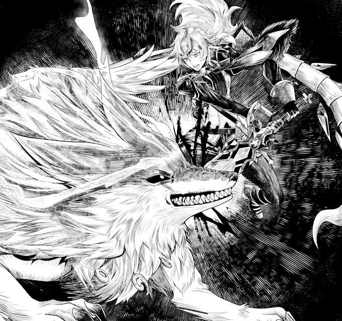 Draw anime line art, nsfw or sfw by Jin_amber | Fiverr