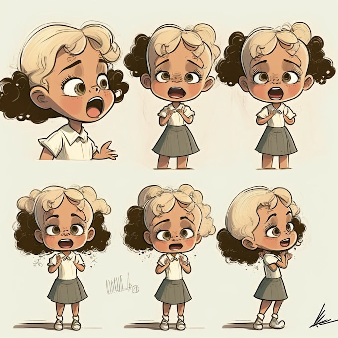 Create a stunning ai character with multiple emotions by Dlrtweety | Fiverr