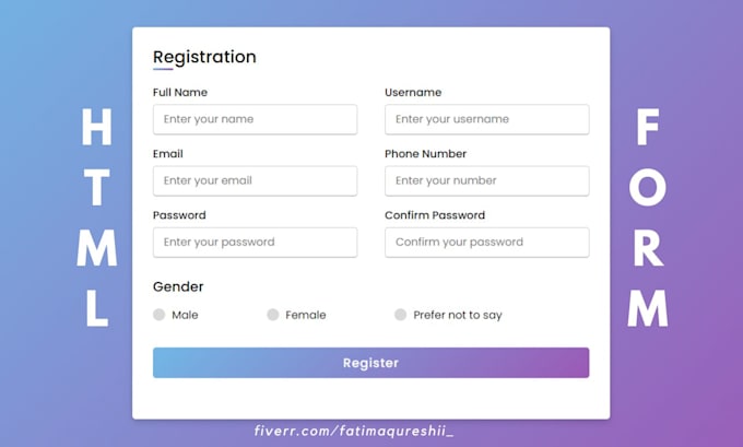 Design stunning html login and contact form by Fatimaqureshii_ | Fiverr