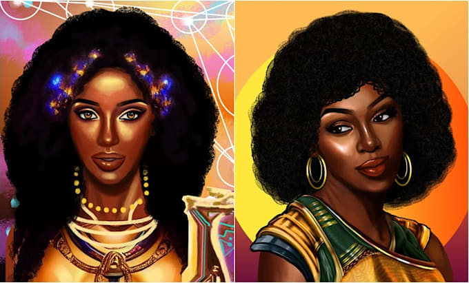 Create african american goddess illustration by Rubyy_draws | Fiverr