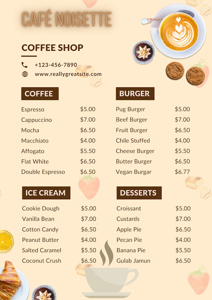 Design a food menu, restaurant menu and menu board design by ...