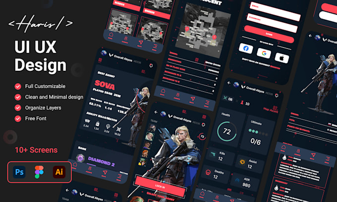 Design creative, modern and minimalistic ui ux for mobile by M ...