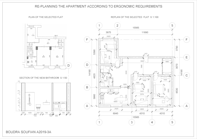 Redraw floor plan from sketches by Boudarch | Fiverr