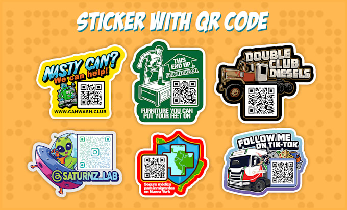 Make sticker design with qr code integrated by Thomasaword | Fiverr