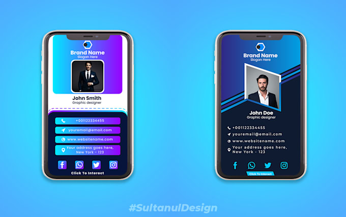 Design custom clickable digital business card, qr code by ...