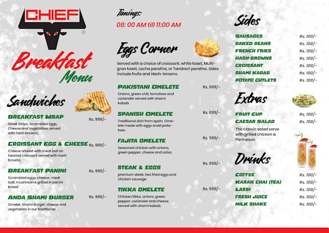 Create a unique menu for your cafe or restaurant by Asadashfaq001 | Fiverr