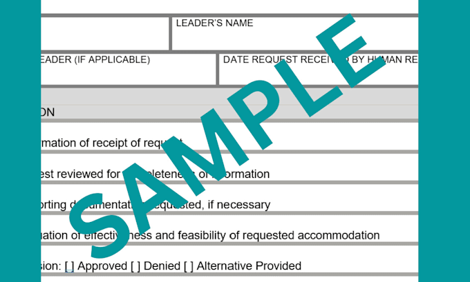 Provide documents for ada medical accommodation request by ...