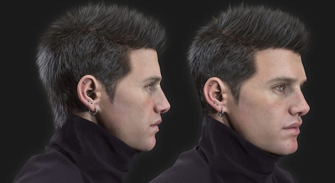 3d model for 3d realistic head, 3d realistic human character, 3d ...