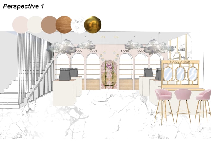 Draw an interior digital sketch perspective with procreate by Dasint ...