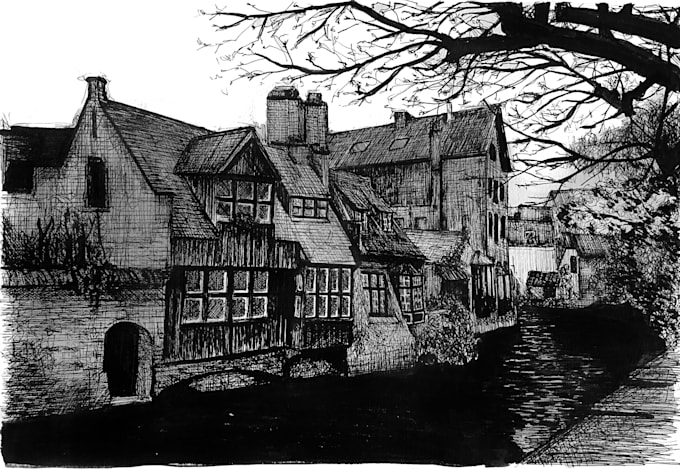 Hand draw realistic and expressive images using pen and ink by ...