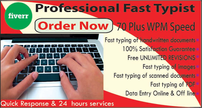 Do a fast typing job, retype pages, pdf to word, fast typist by ...