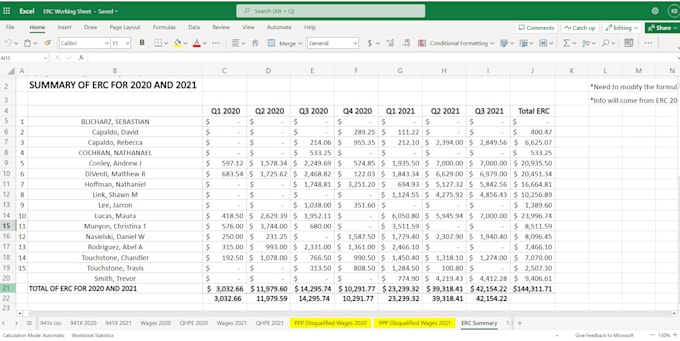 Calculate prepare erc claim, 941x forms by Masif144 | Fiverr