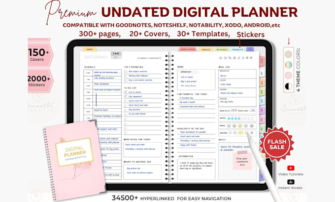 Create etsy hyperlinked digital planner, design etsy digital products by Olivia_evelyn_0 | Fiverr