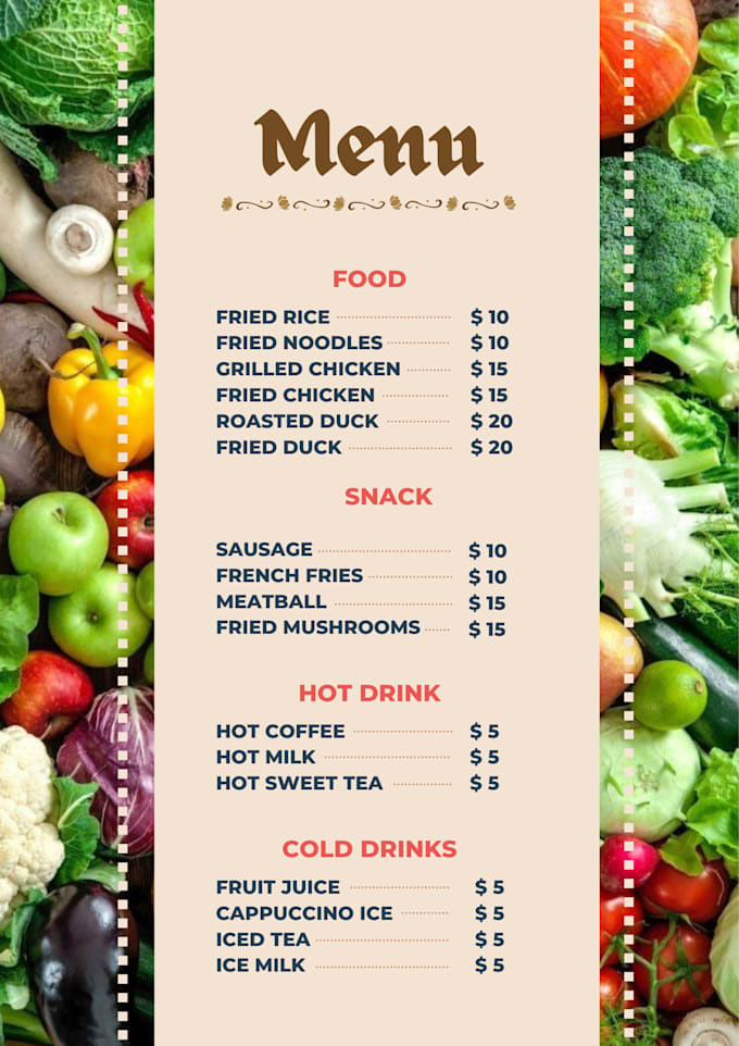 Design creative menu card, restaurant menu, brochure, catalogue by ...