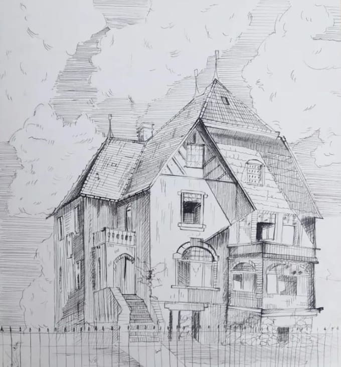 Make architectural hand drawn drawings by Moizhammas | Fiverr