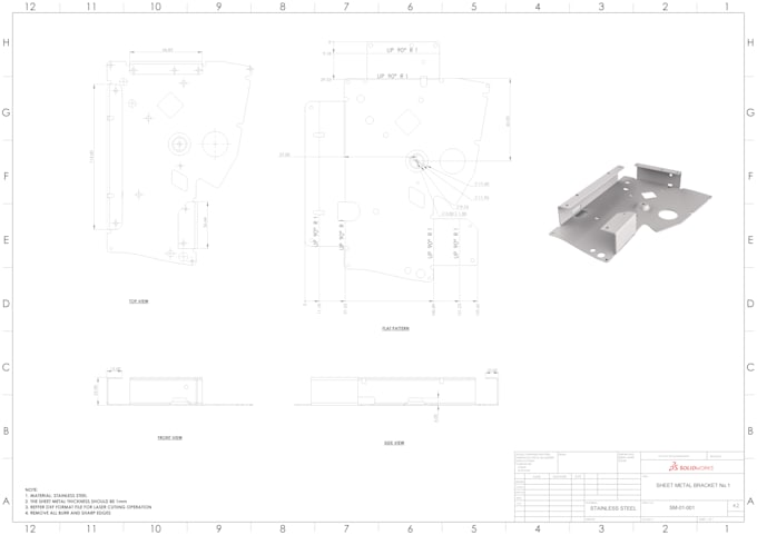 Design sheet metal parts and make laser cutting files and production ...