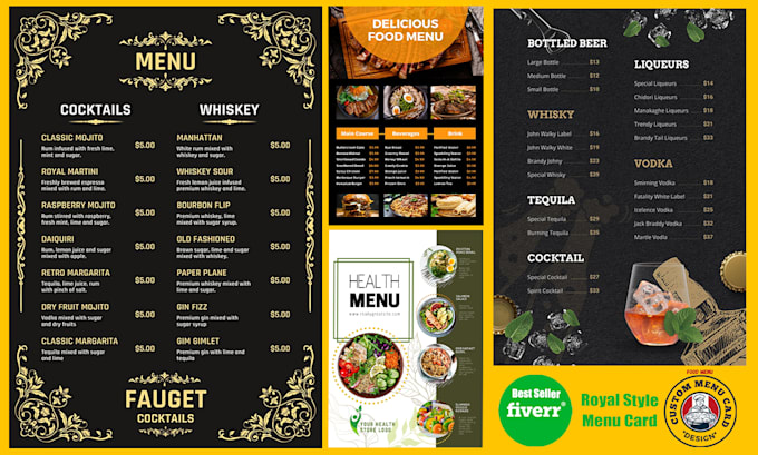 Design impressive restaurants menu or tv screen menu board for ...