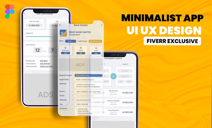 Do minimalist, professional mobile app ui ux design in figma by ...