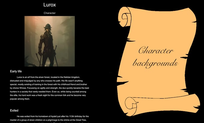 Write the lore for your character or worldbuilding by Lancelot1106 | Fiverr