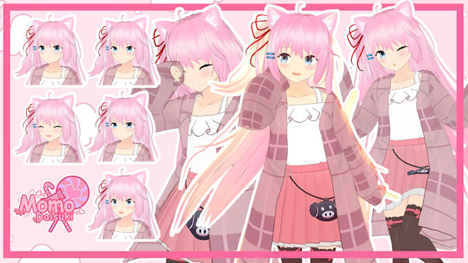 Create a custom 3d character anime style vroid by Momodaisuki04 | Fiverr
