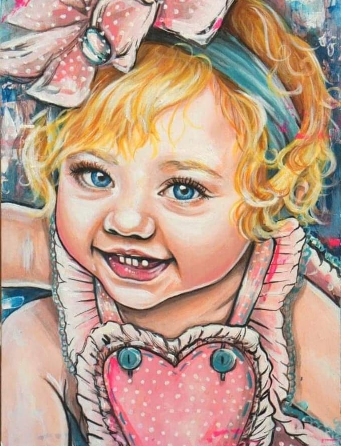 Create colorful custom portrait paintings by Brittany_hanks | Fiverr
