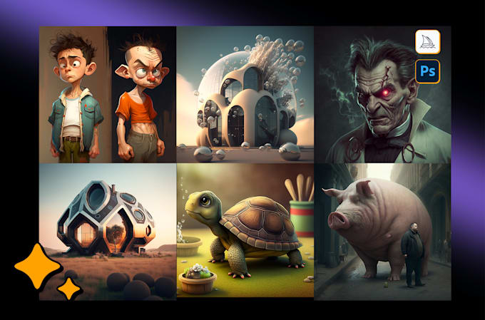 Create, edit stunning ai generated art, portraits with midjourney, photoshop 24h by Anessaadi ...